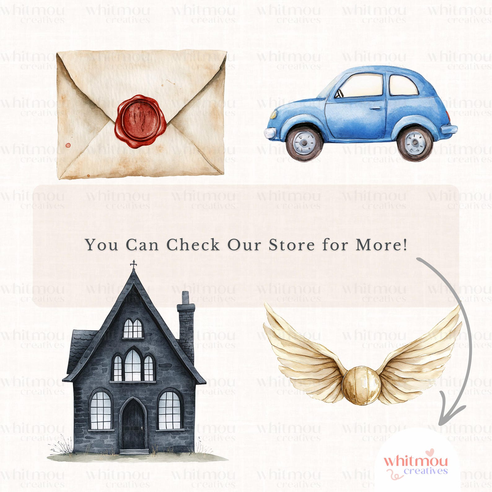 Watercolor Wizard School Clipart Bundle Fantasy Clipart Set Magician ...