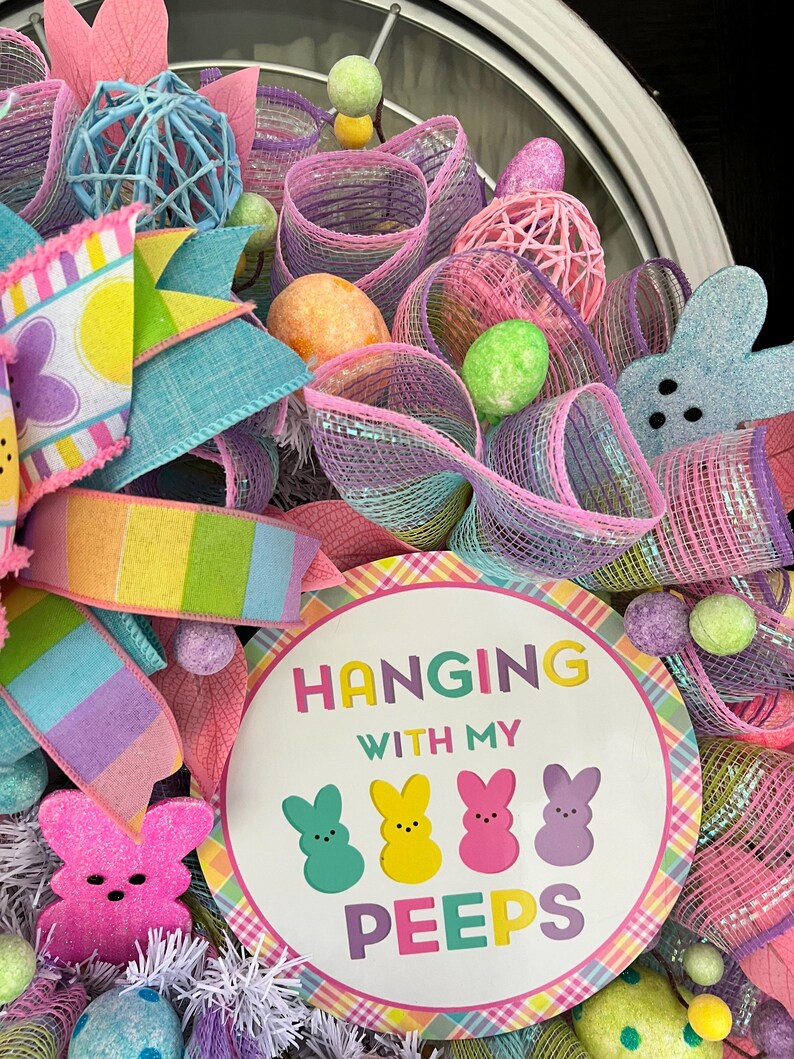 Easter Wreath, Peeps Wreath, Easter Peeps Wreath, Whimsical Easter ...