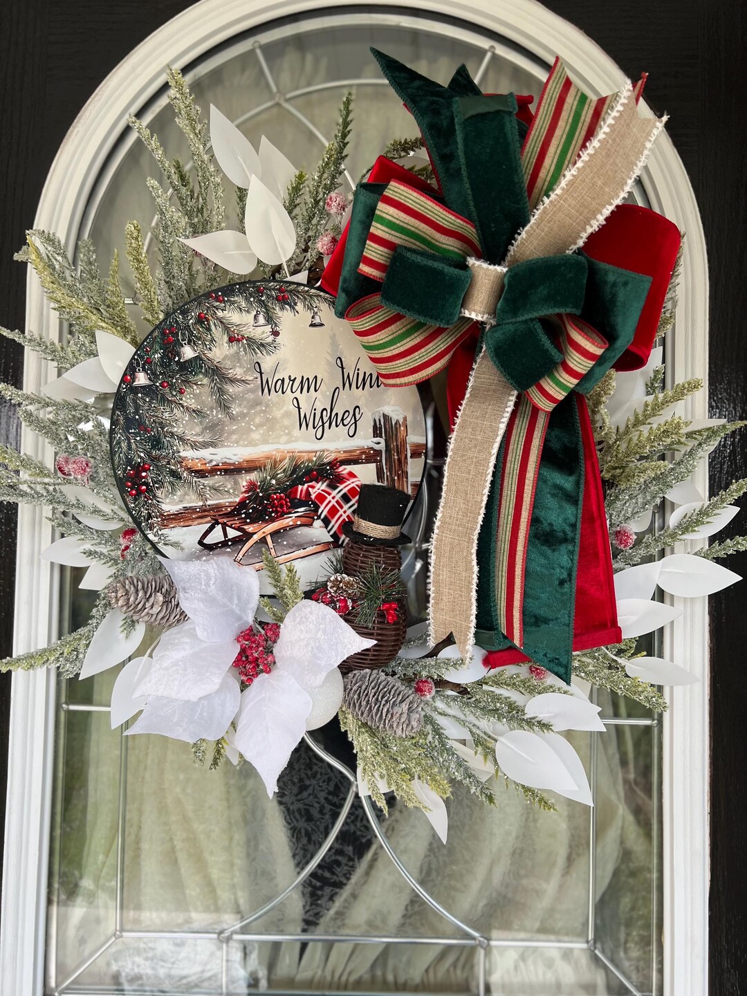 Winter Wreath, Christmas Wreath, Rustic Winter Wreath, Rustic Christmas ...