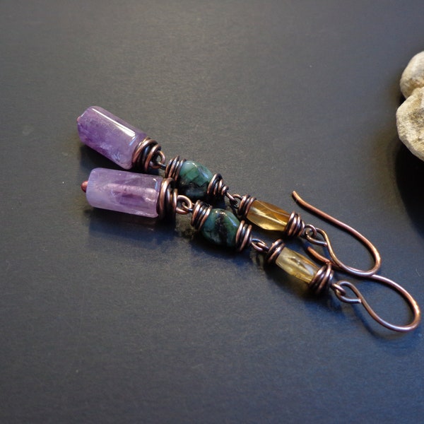 Rustic Earrings - Etsy