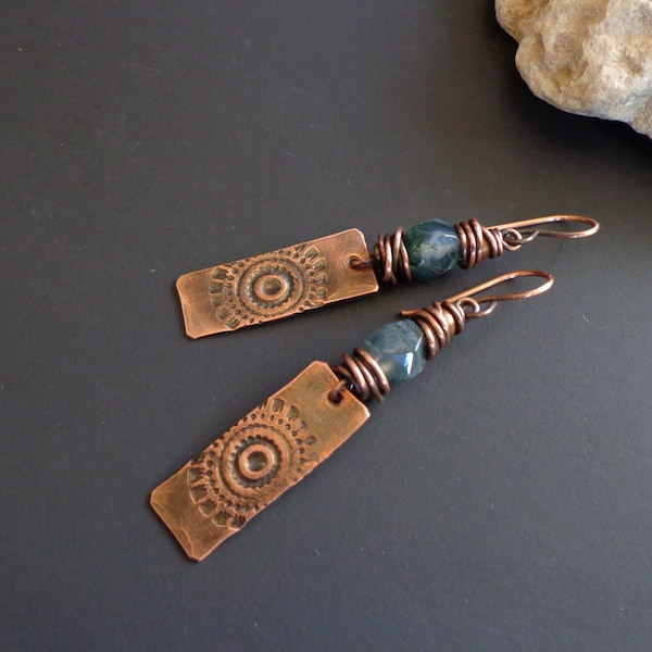 Rustic Earrings - Etsy