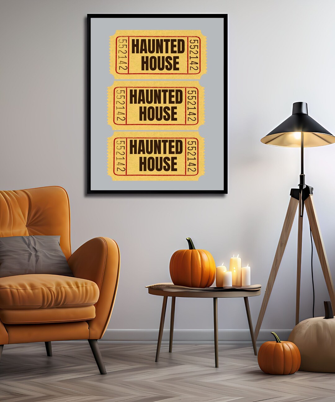 Retro Haunted House Ticket Wall Art PRINTABLE Art Print, Home Decor ...