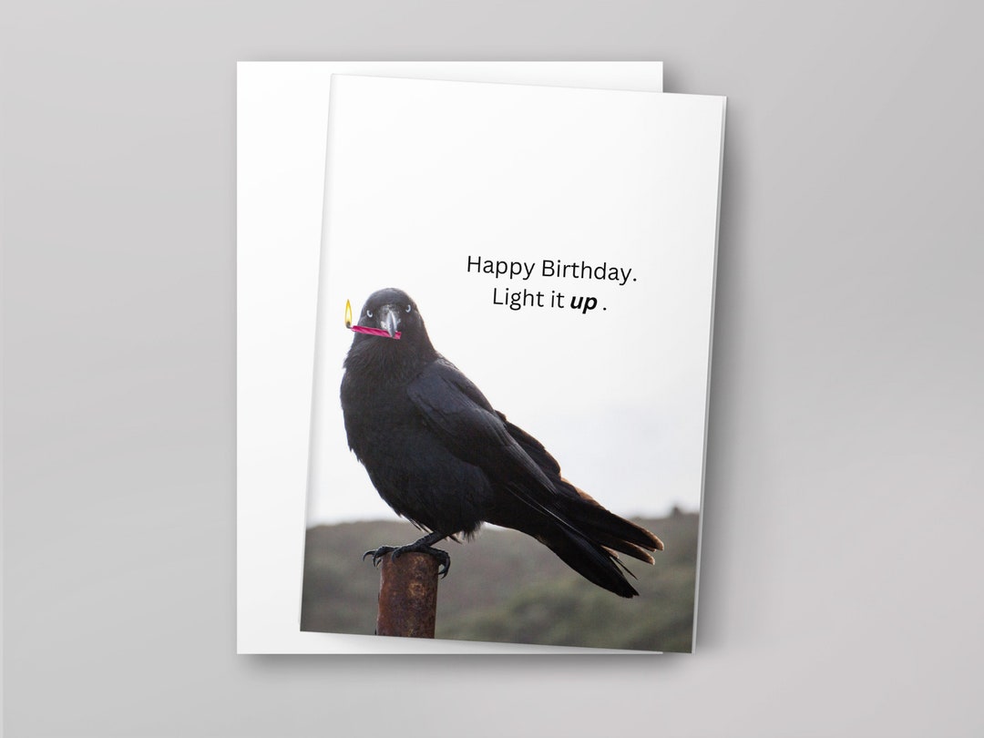 Birthday Card | Crow - Etsy