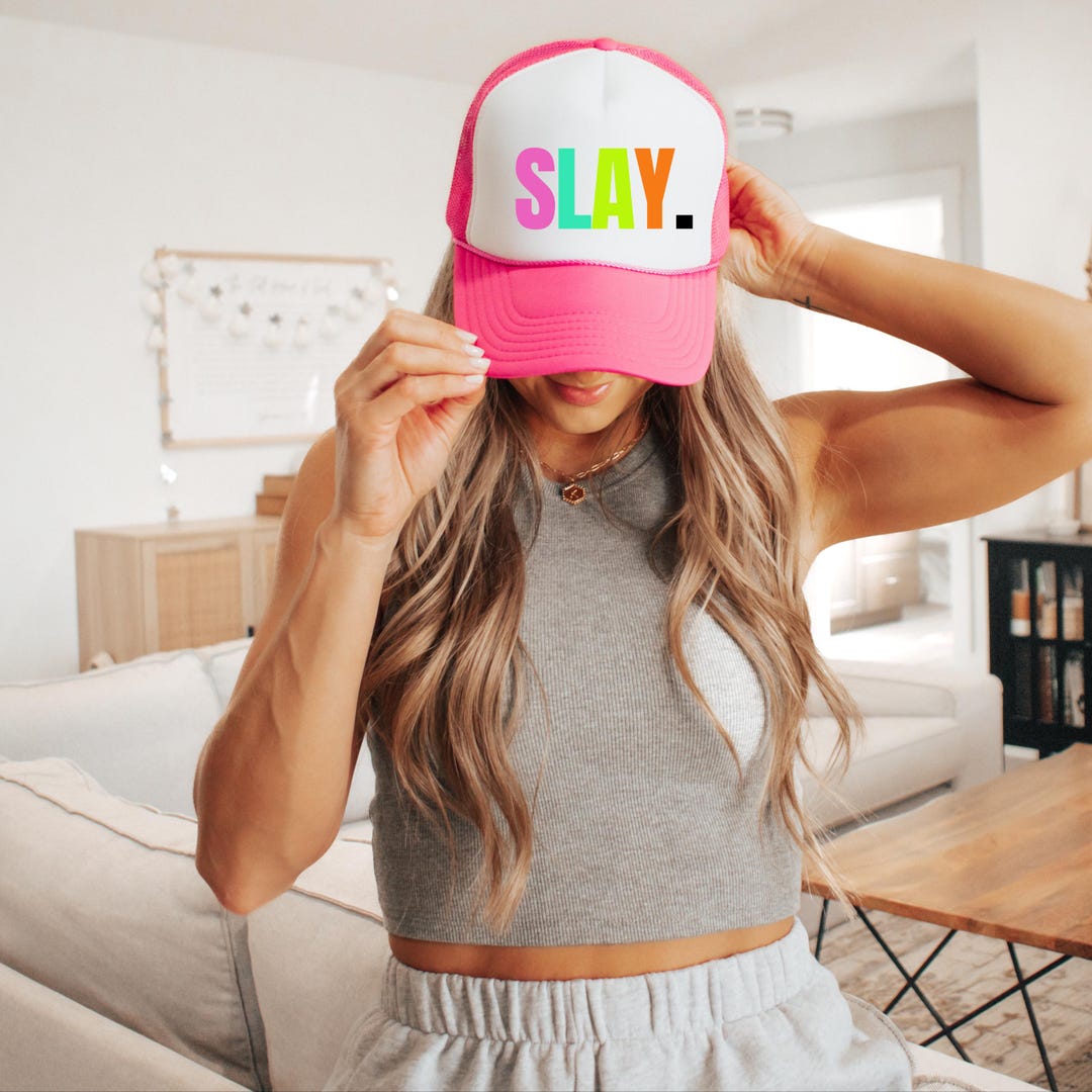 SLAY Trucker Hat, Modern Summer Hat, Trendy Snapback Cap, Beach ...