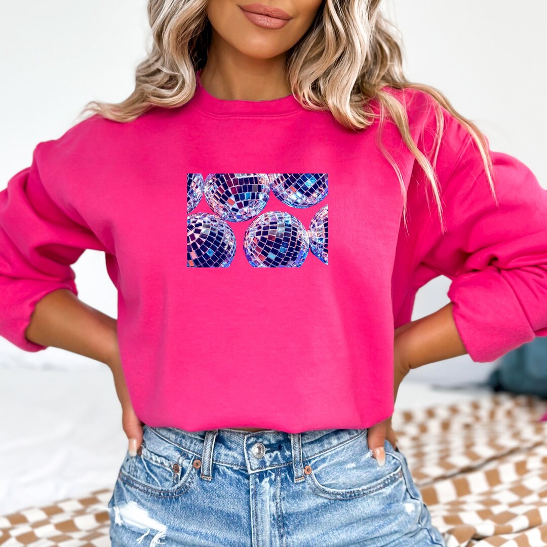 Disco Ball Y2k Sweatshirt, Retro 80's Shirt, Mirrorball Women's Graphic ...