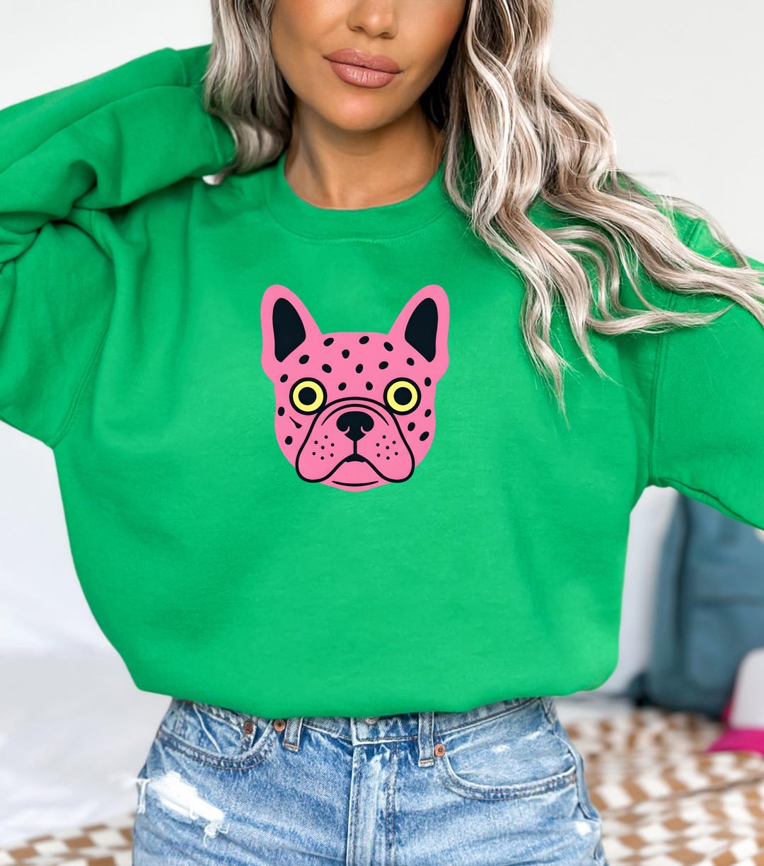 French Bull Dog Shirt, Frenchie Women's Sweatshirt, Retro Y2k Frenchie ...