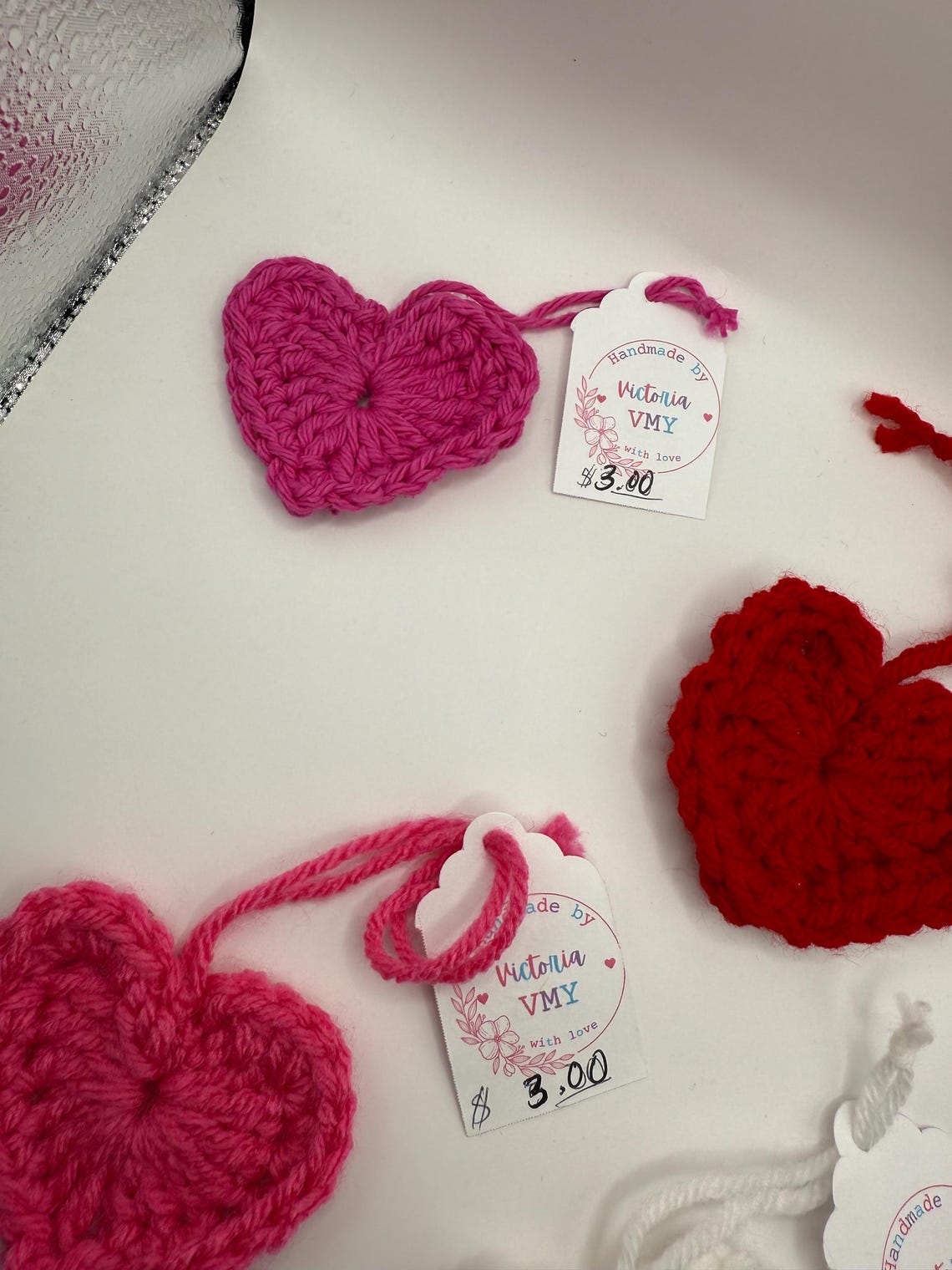 Crochet Heart Bag Charms - Etsy