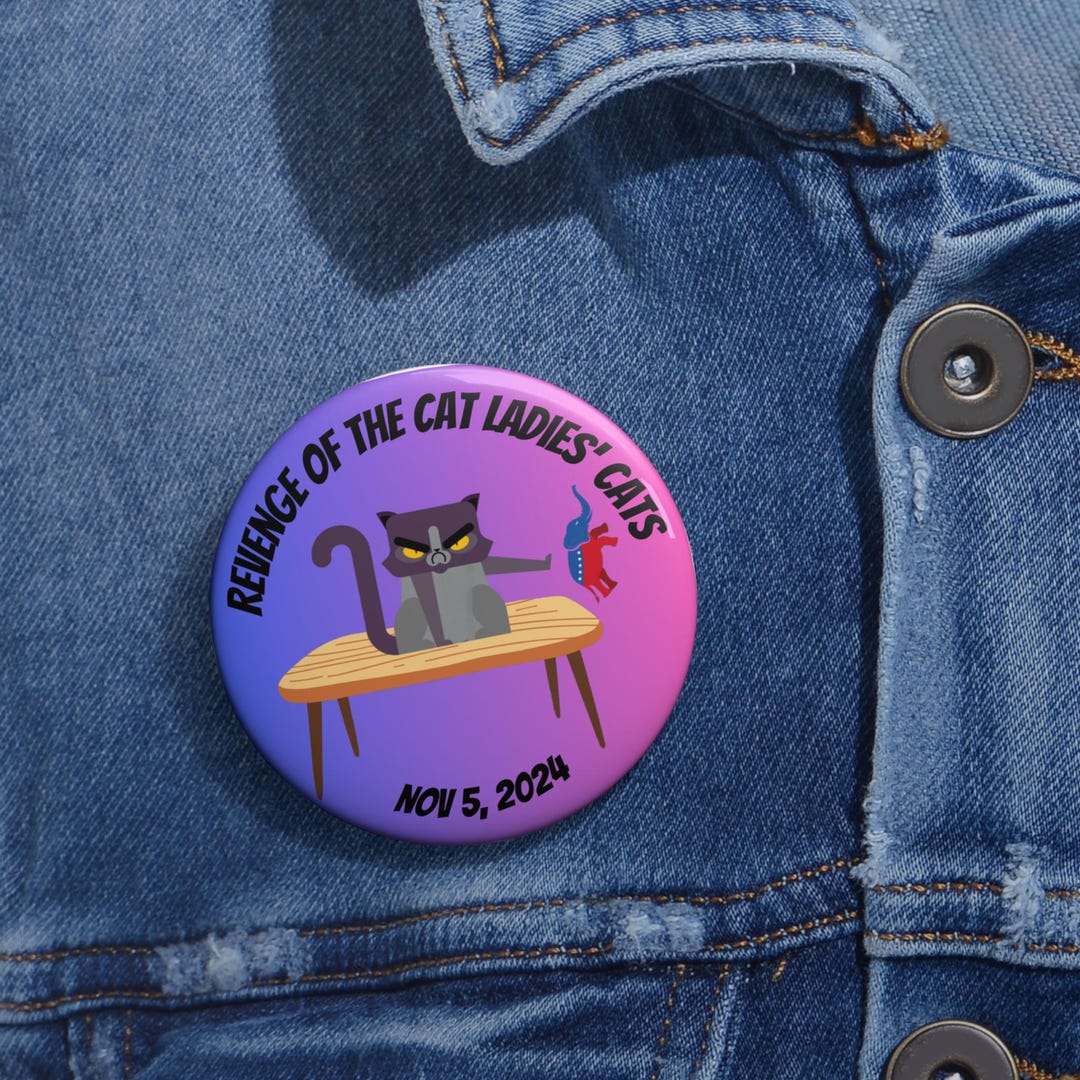 Funny Grumpy Cat Vs Republican Elephant Pin Buttons 2.25 Harris/walz ...