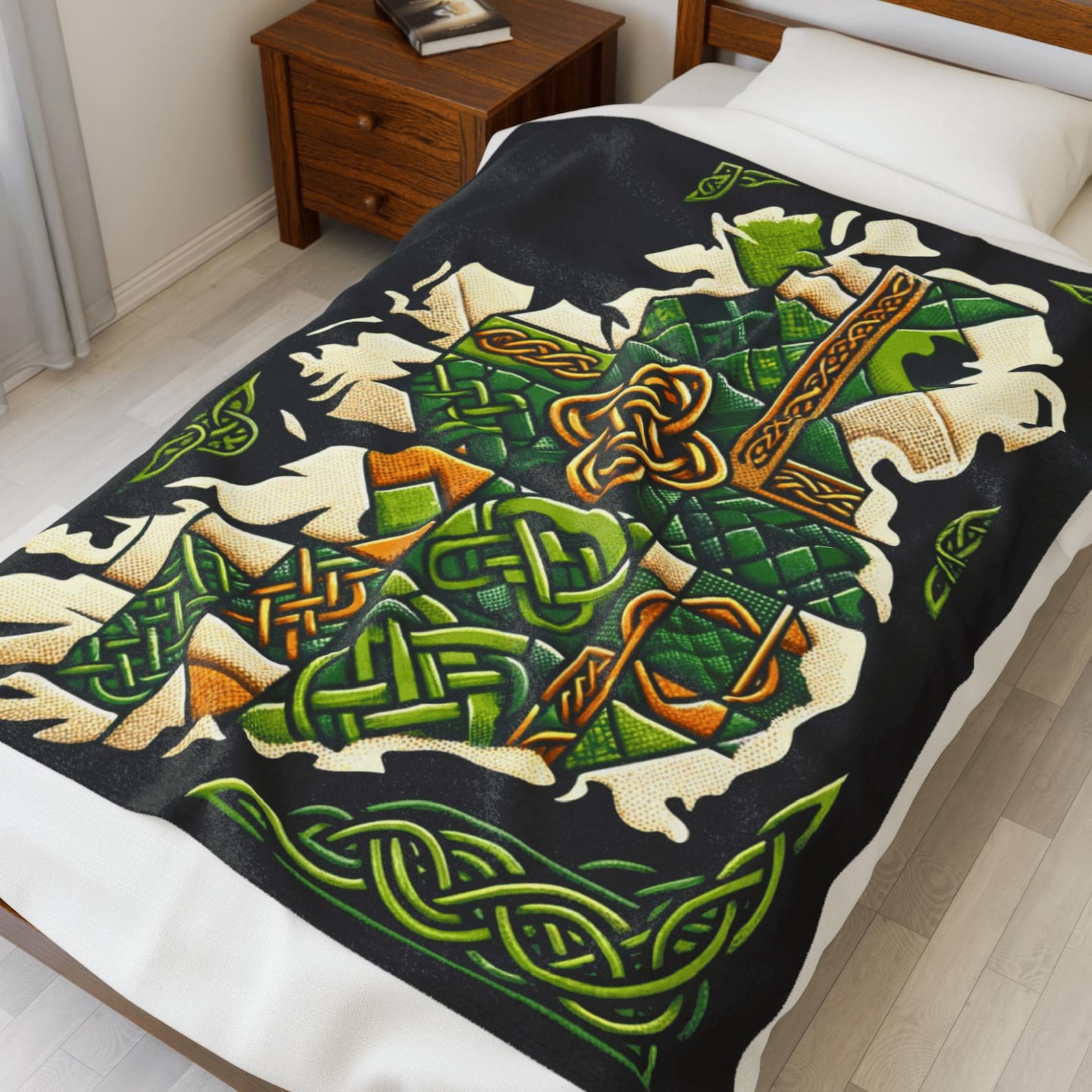 Quilted With Irish Luck Graphic - Patchwork Ireland Quilt Design ...