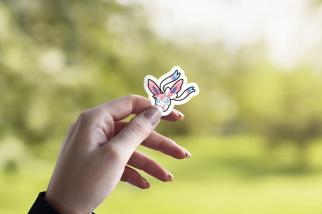 Sylveón Head Pokemon Stickers Cute Vinyl Decals for Laptops, Journals ...