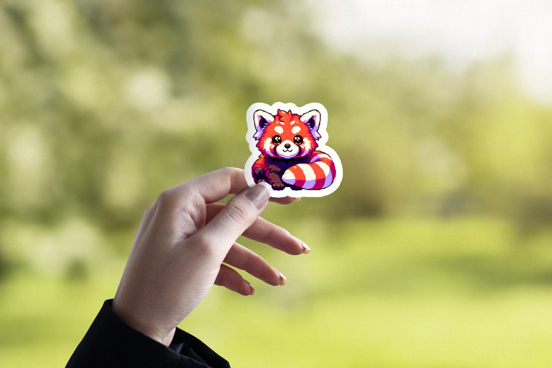 Adorable Red Panda Pixel Art Vinyl Kiss-cut Sticker - Etsy