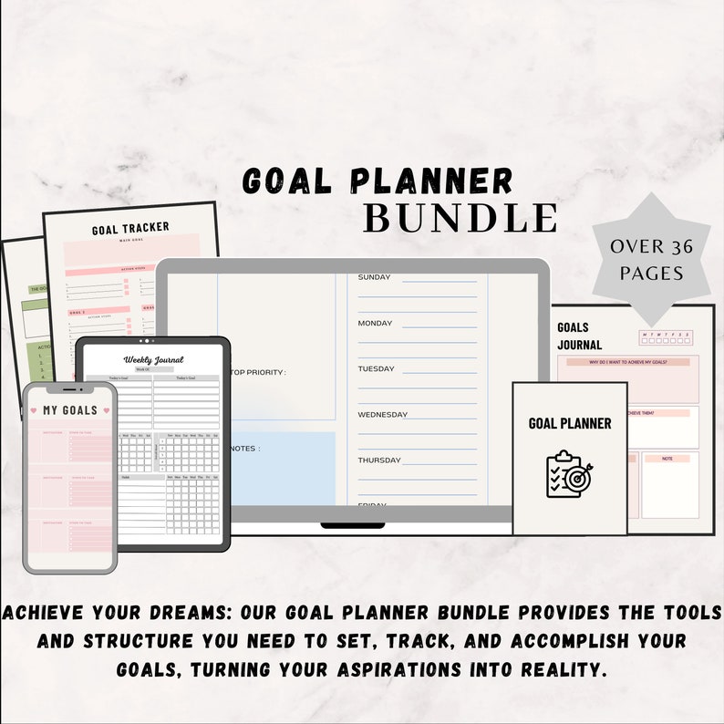 Comprehensive Printable Planner Bundle : Daily, Weekly, Monthly ...