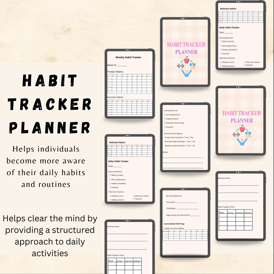 Digital Habit Tracker Goal Planner for Google Sheets: Daily and Weekly ...