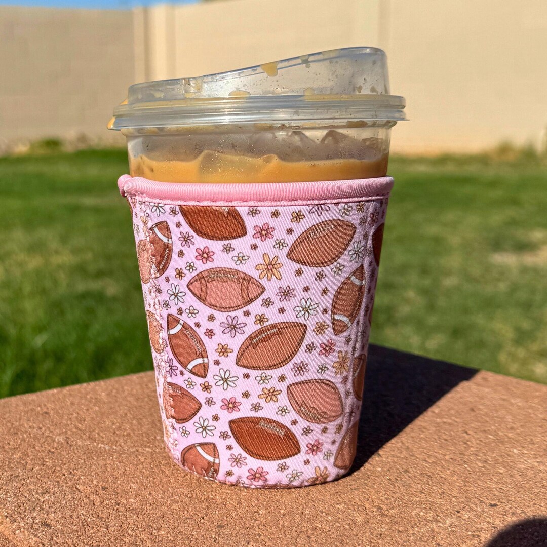 Football Daisy Iced Coffee Coozie: Trendy Neoprene Cup Sleeve - Etsy