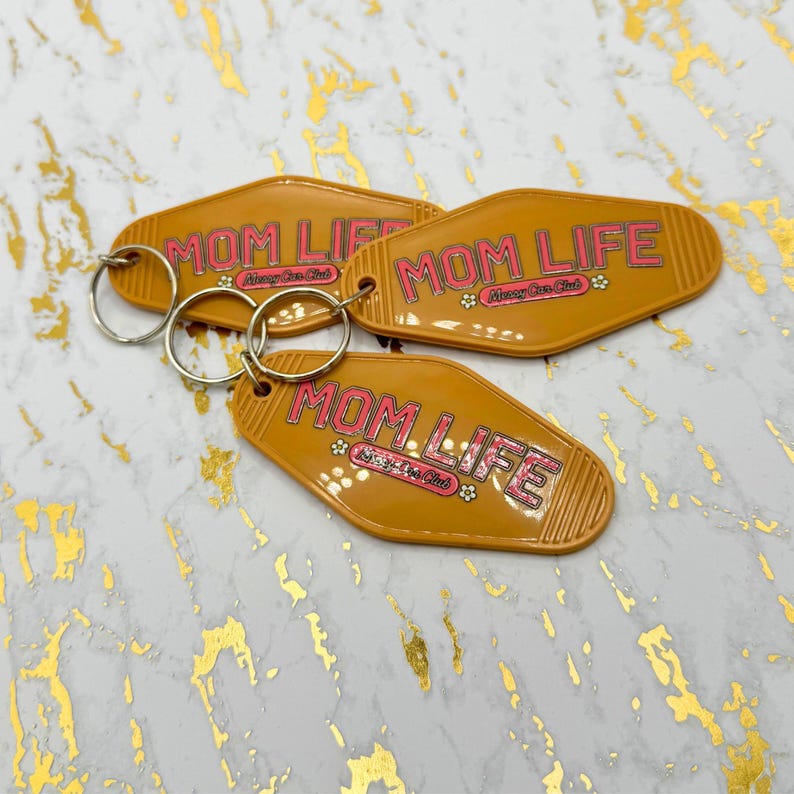 Mom Life Messy Car Club Motel Keychain: Retro Mom Accessories - Etsy