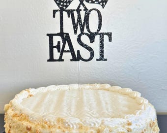 Two Fast Cake Topper, Racecar 2nd Birthday Cake Topper, Race Car Second ...