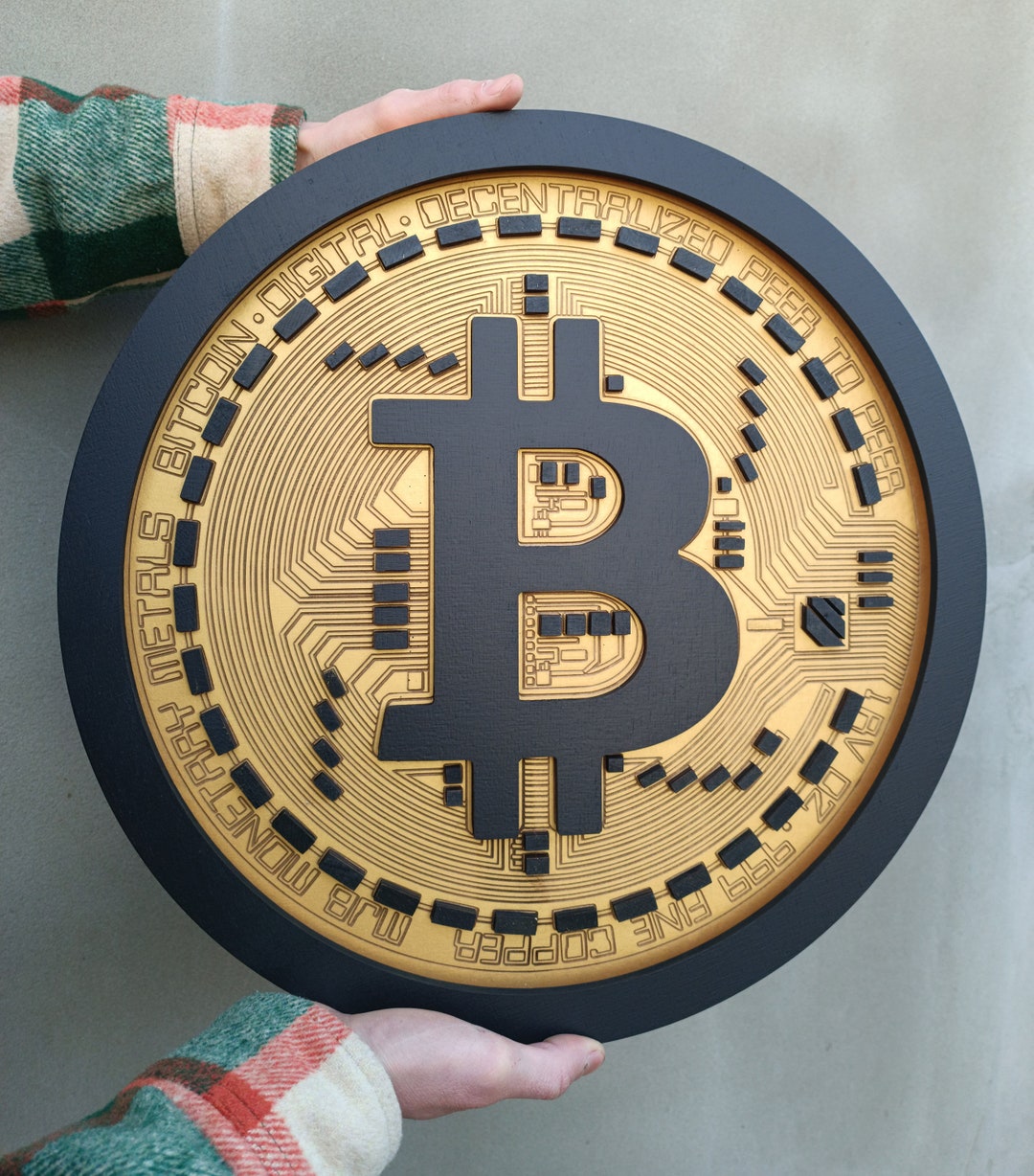 Bitcoin Modern Wooden Sign With Illumination, Gift for Crypto Trader ...