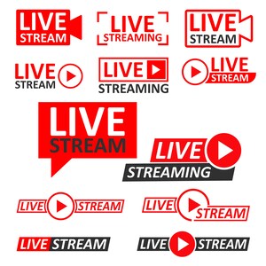 Live Stream Logo Set, 36 Items, Live Streaming Sign, Live Stream Icon ...