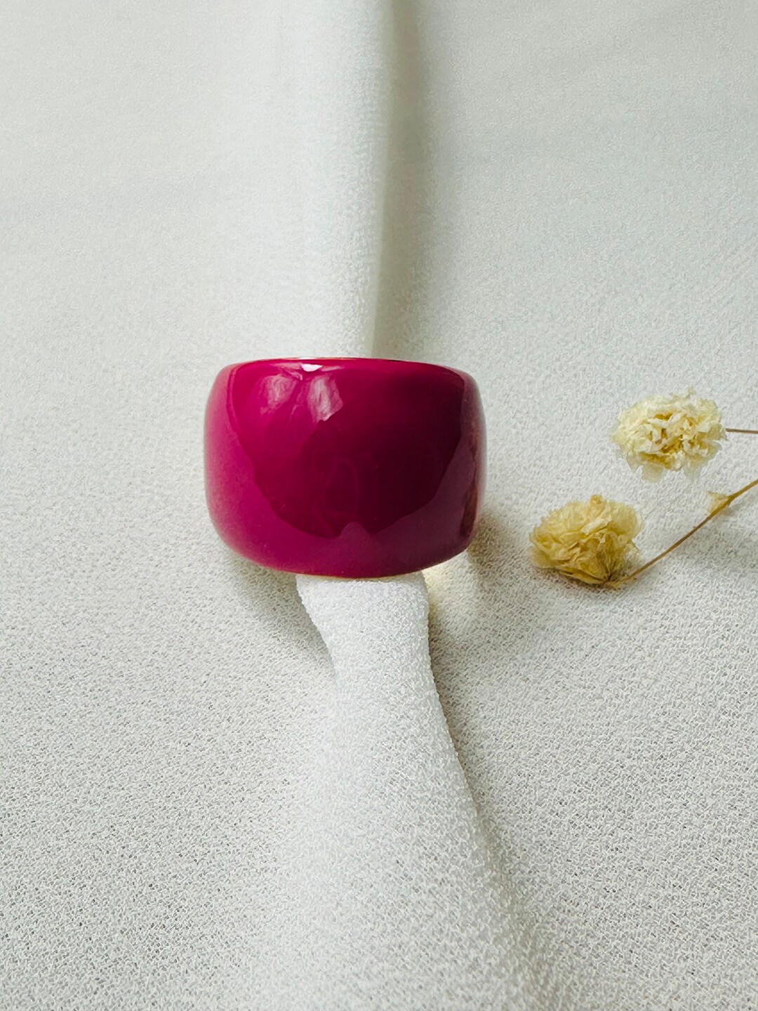 Adjustable ROSA / NORA Ring in Stainless Steel for Women Pink/black ...