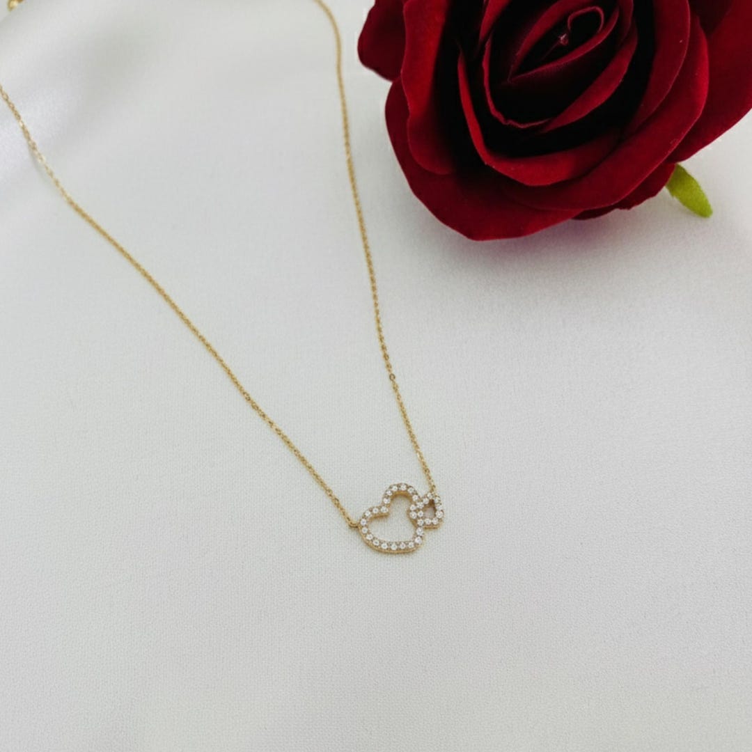 TWINKLE HEARTS Gold Stainless Steel Necklace, Interlocking Heart ...