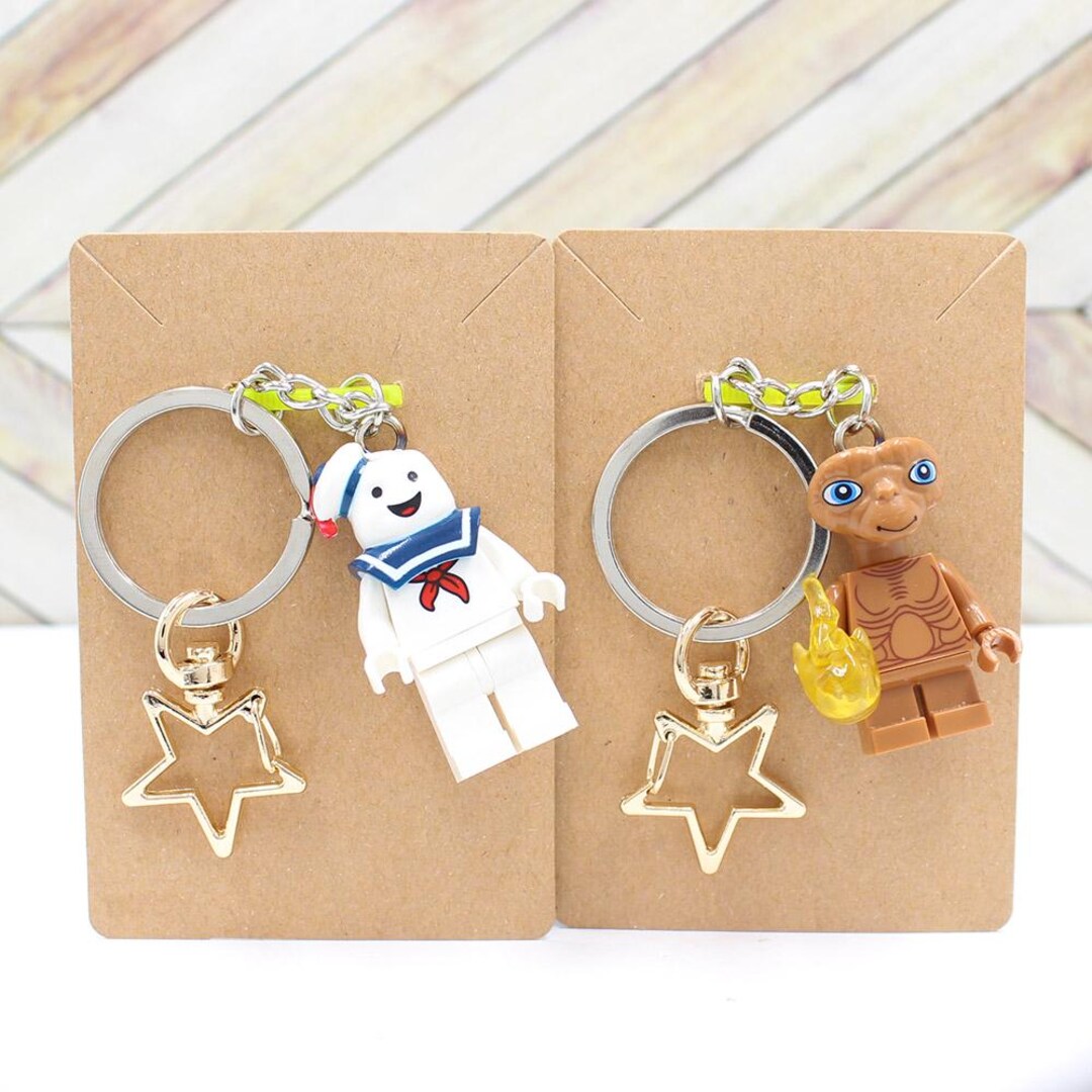 Custom Made Vintage Character Keychain E.T. and Stay Puft Keyring for ...