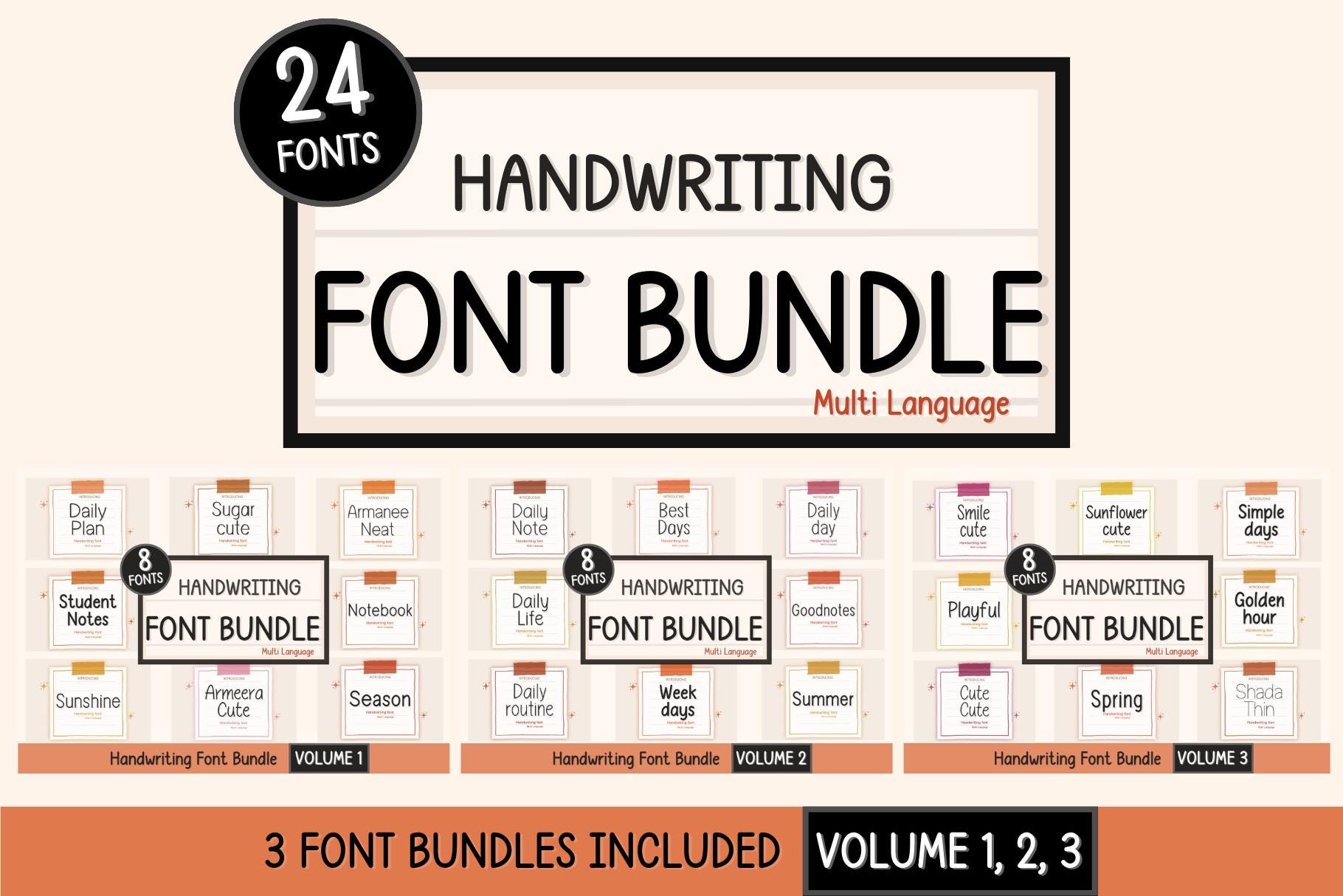 Handwriting Font Bundle, Handwritten Font, Handwriting Font, Neat Font ...