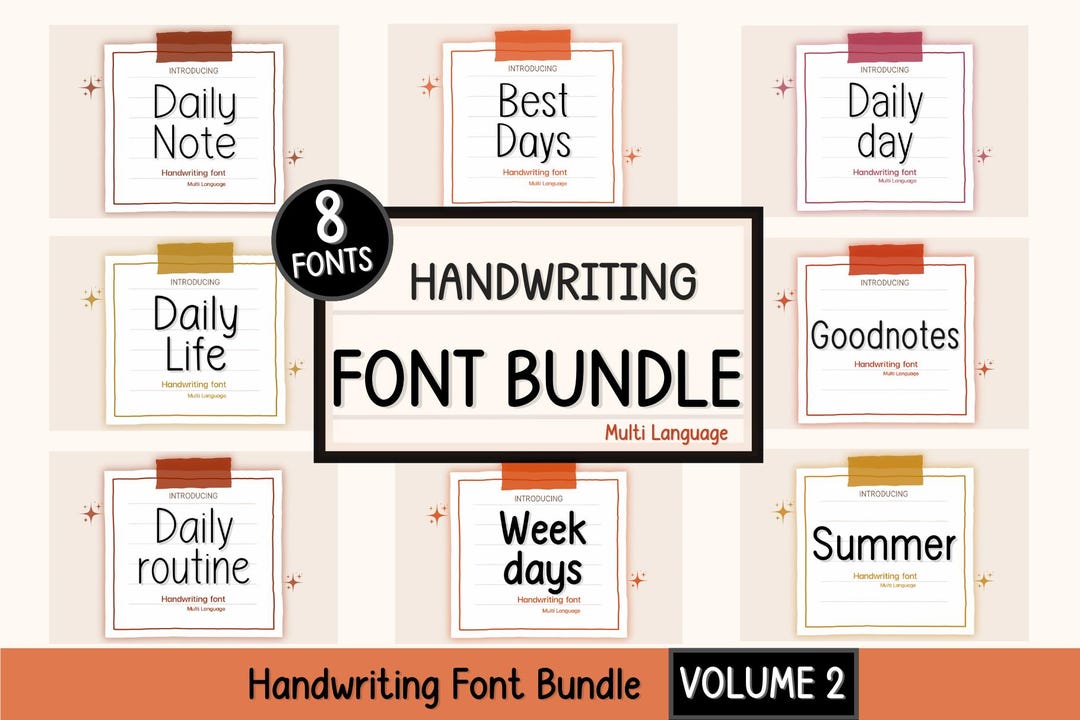 Handwriting Font Bundle, Handwritten Font, Handwriting Font, Neat Font ...