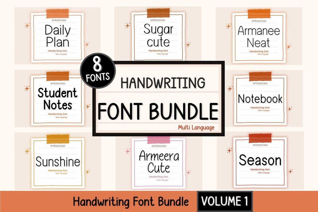 Handwriting Font Bundle, Handwritten Font, Handwriting Font, Neat Font ...
