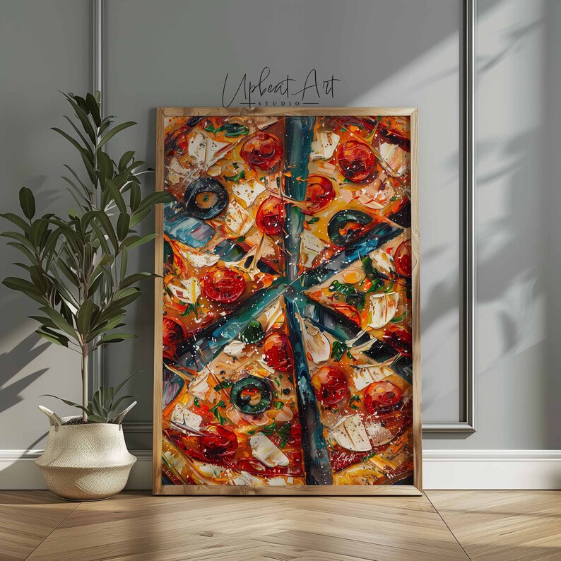 Pizza Oil Painting Pizza Wall Art Restaurant Decor Italian Pizza Canvas ...