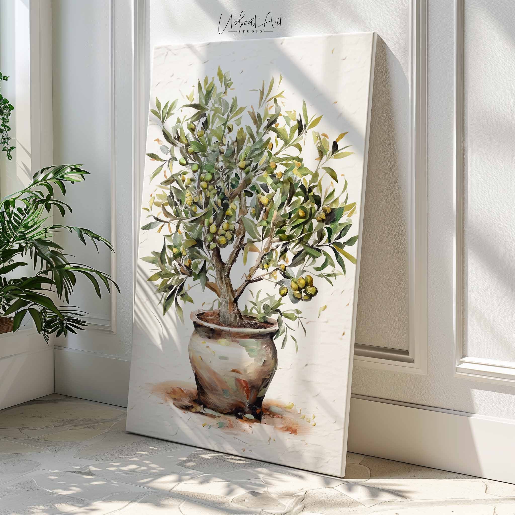 Olive Tree Painting Print on Matte Canvas 0.75, Sill Life Wall Art ...