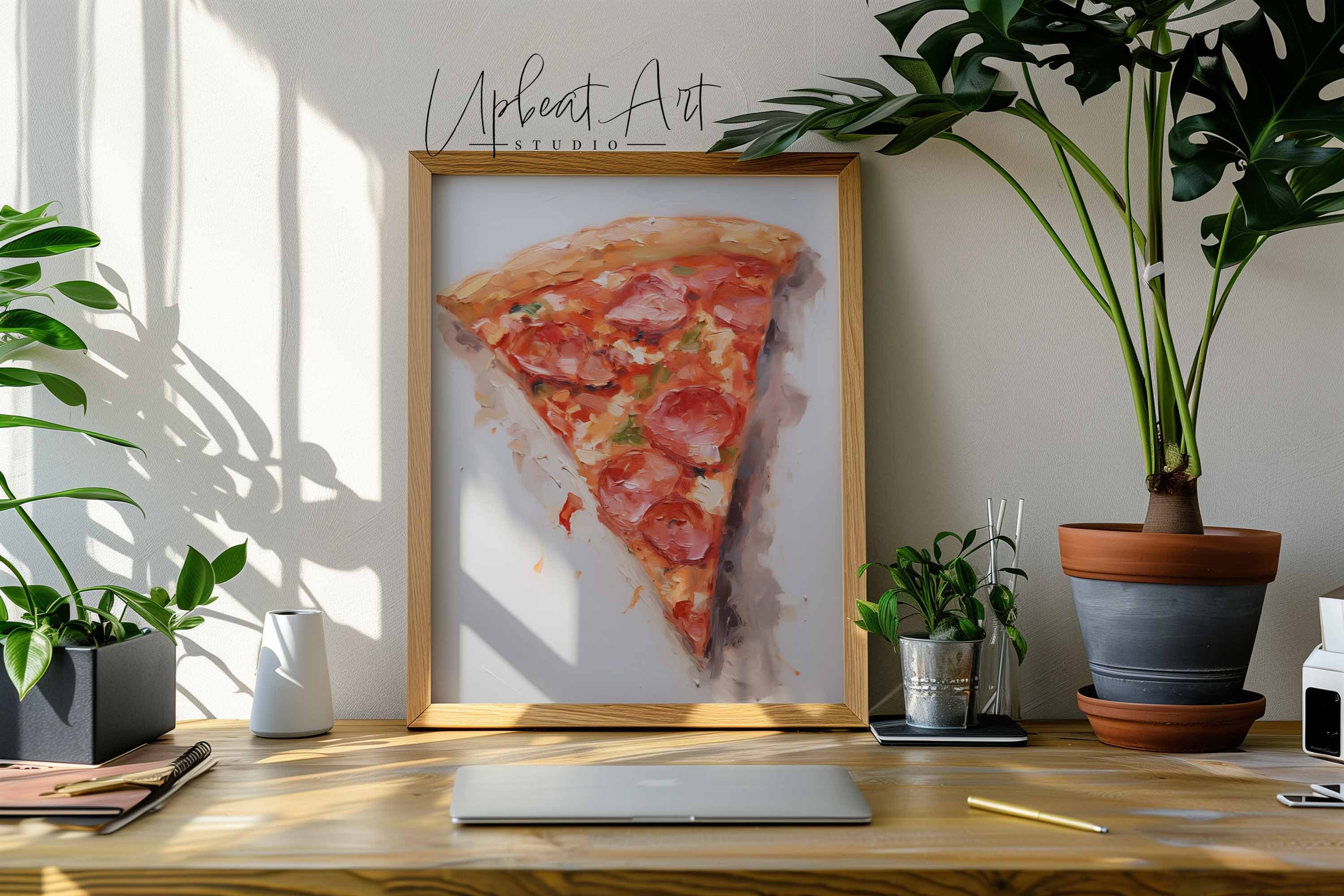 PRINTABLE Pizza Oil Painting, Italian Pizzeria Wall Art, Restaurant ...
