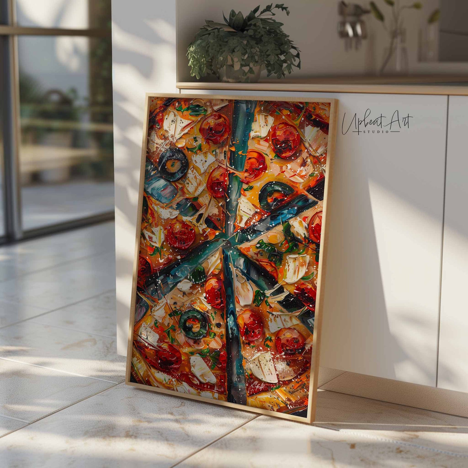 Pizza Oil Painting Pizza Wall Art Restaurant Decor Italian Pizza Canvas ...