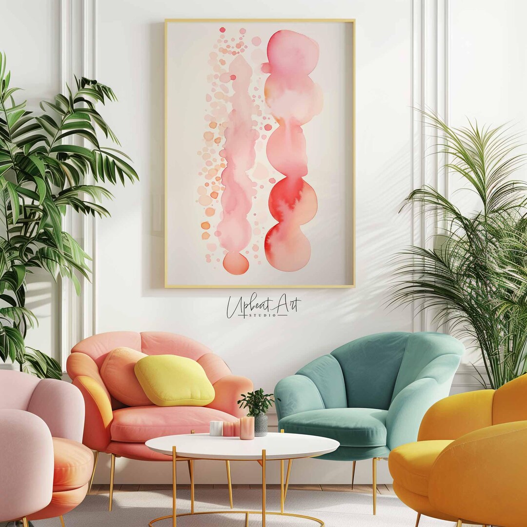 Minimalist Pink Poster 12x18 16x24 20x30 24x36, Pink Abstract ...