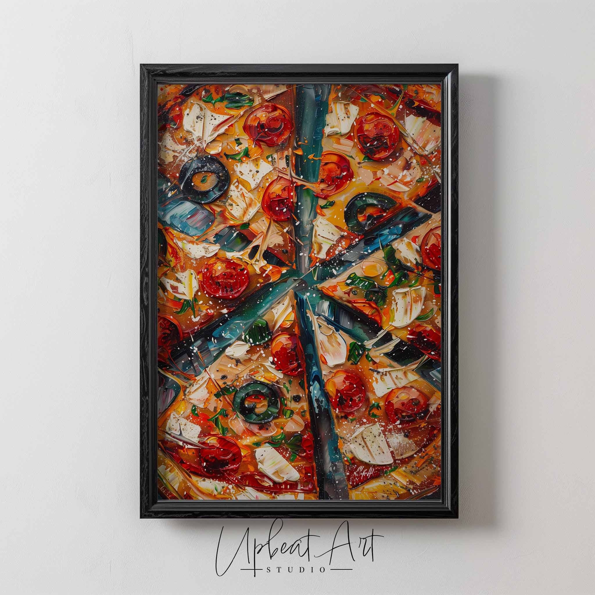 Pizza Oil Painting Pizza Wall Art Restaurant Decor Italian Pizza Canvas ...