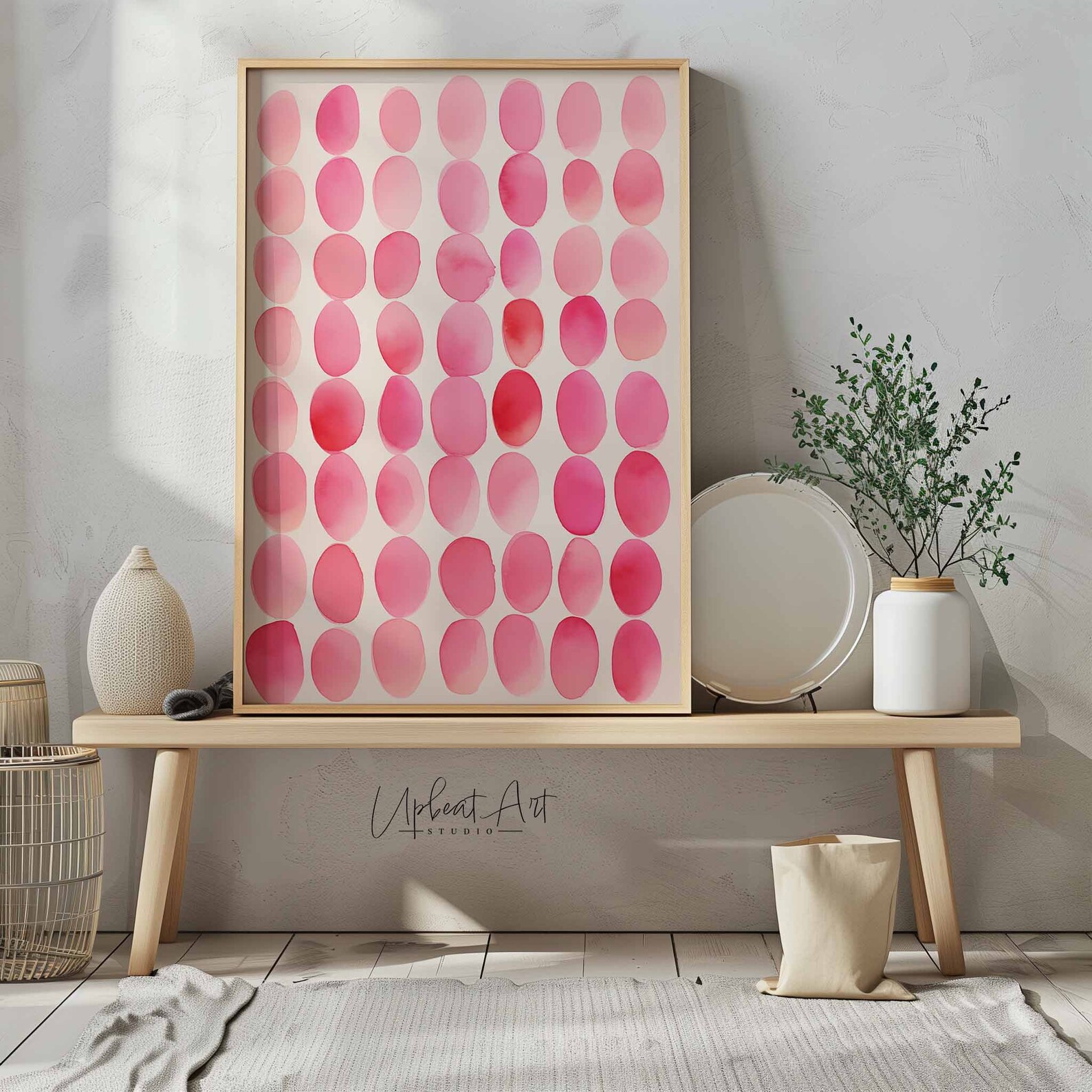 Gradient Pink Watercolor Poster, Pink Abstract Painting, Light Pink ...
