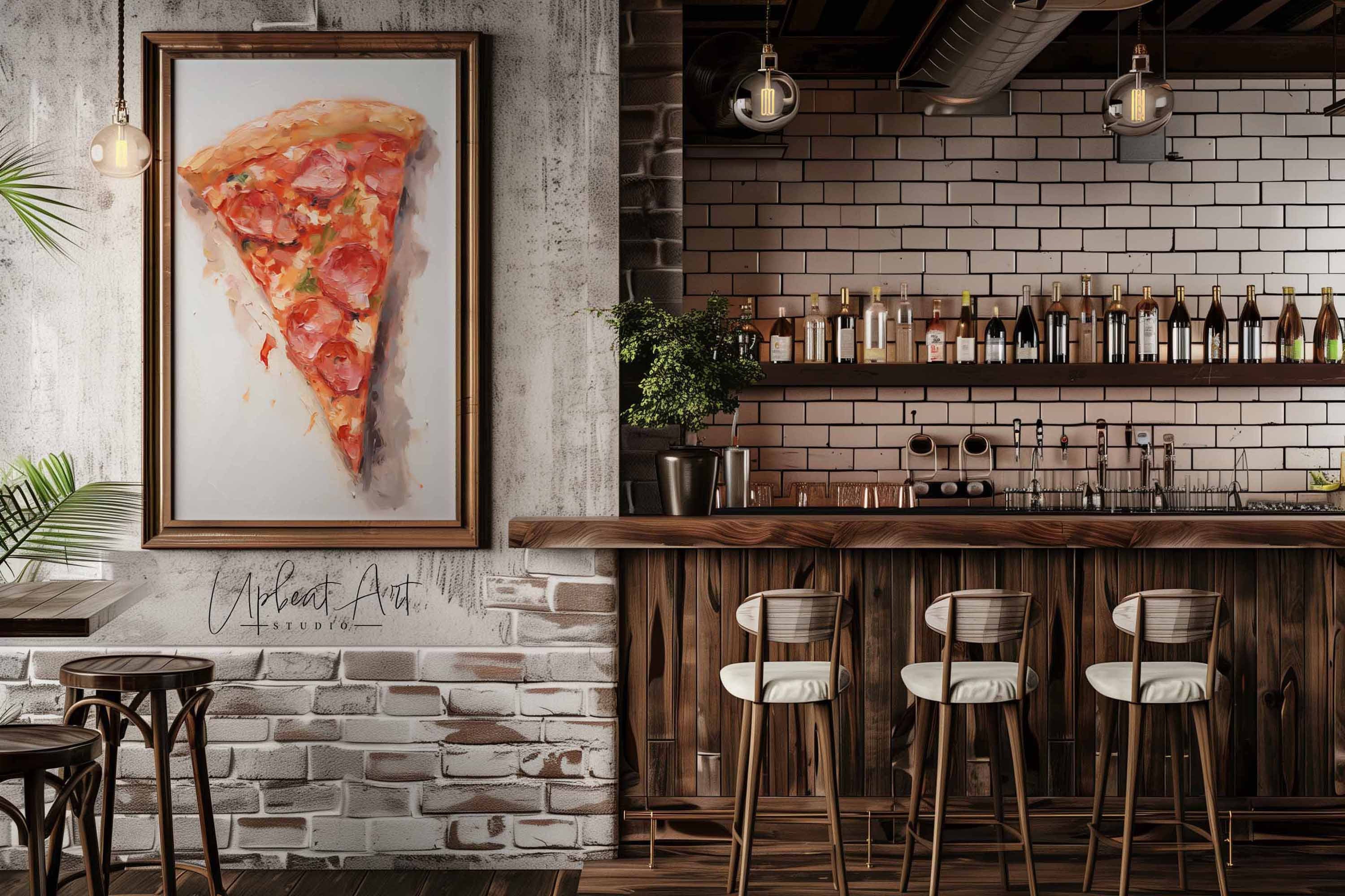PRINTABLE Pizza Oil Painting, Italian Pizzeria Wall Art, Restaurant ...