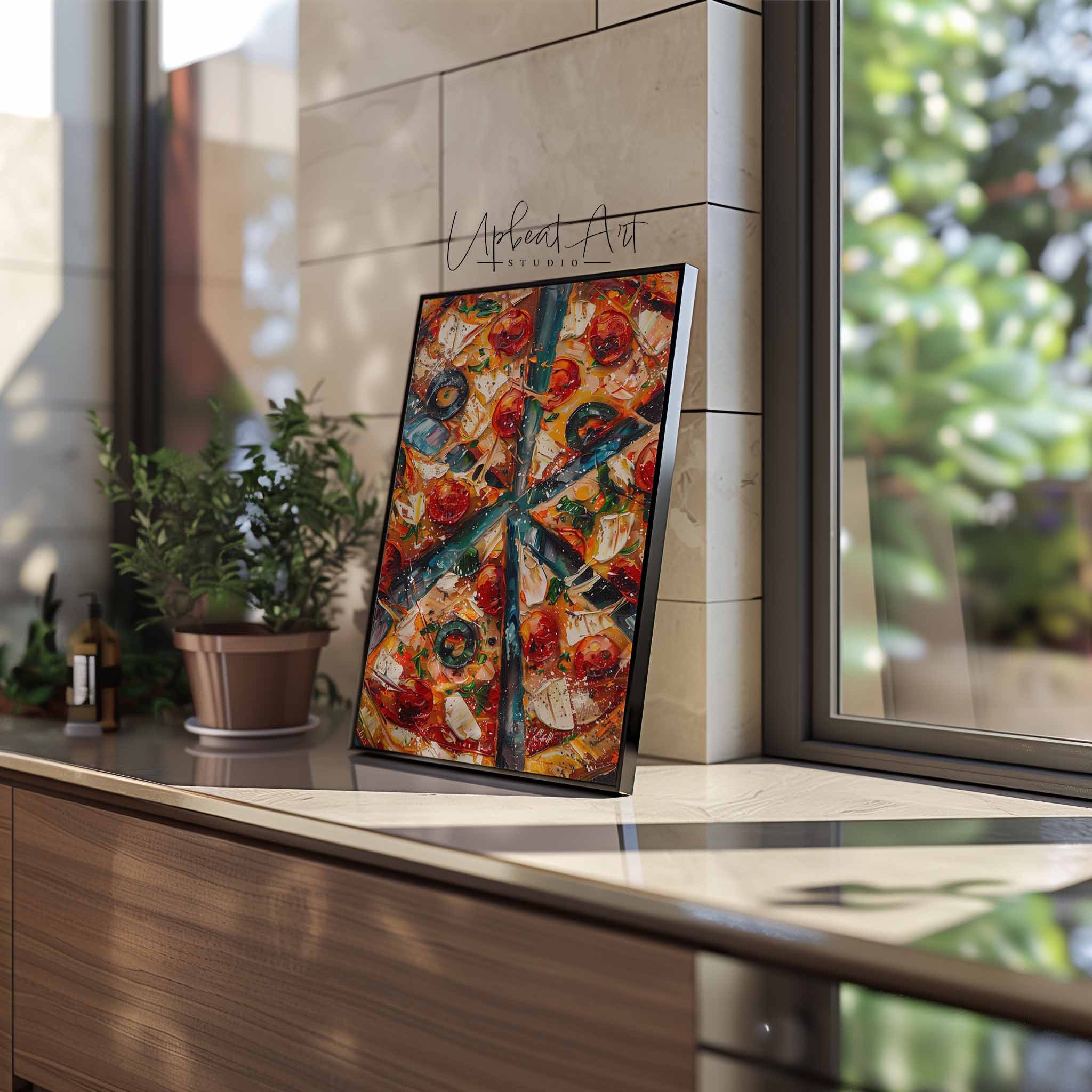 Pizza Oil Painting Pizza Wall Art Restaurant Decor Italian Pizza Canvas ...