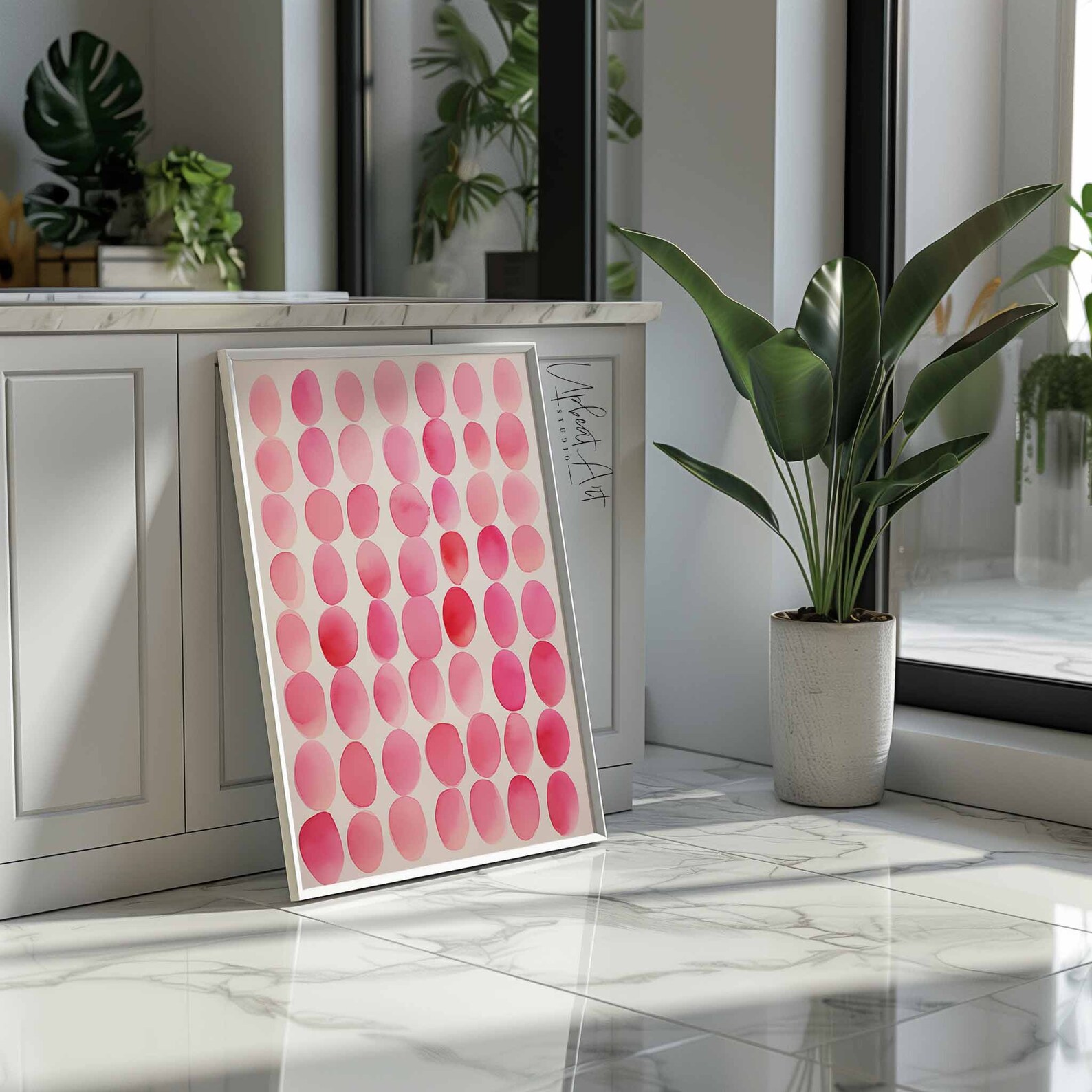 Gradient Pink Watercolor Poster, Pink Abstract Painting, Light Pink ...