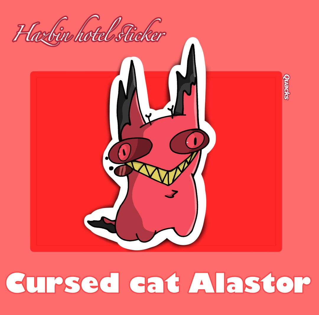Cursed Cat Alastor Hazbin Hotel Sticker - Etsy UK