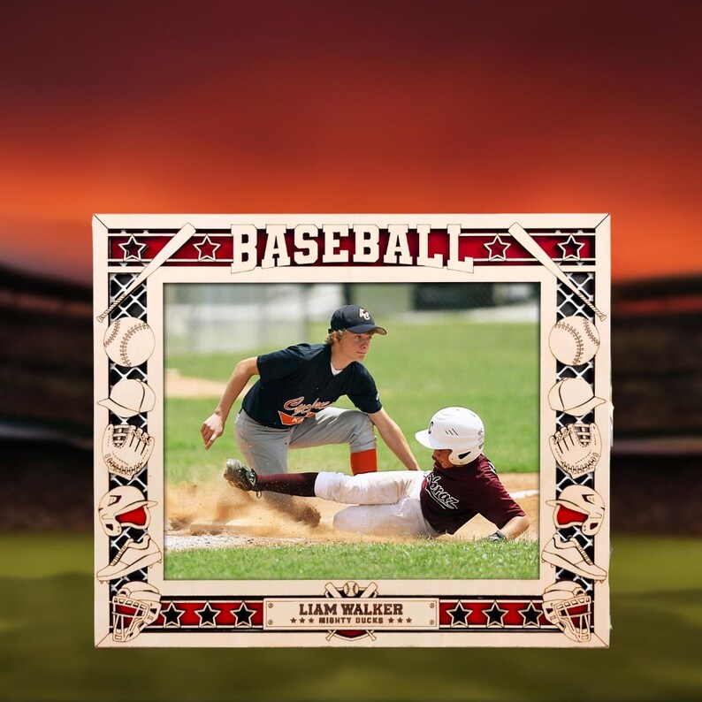 Personalized Baseball Icon Frame Engraved Sports Gift for Baseball ...