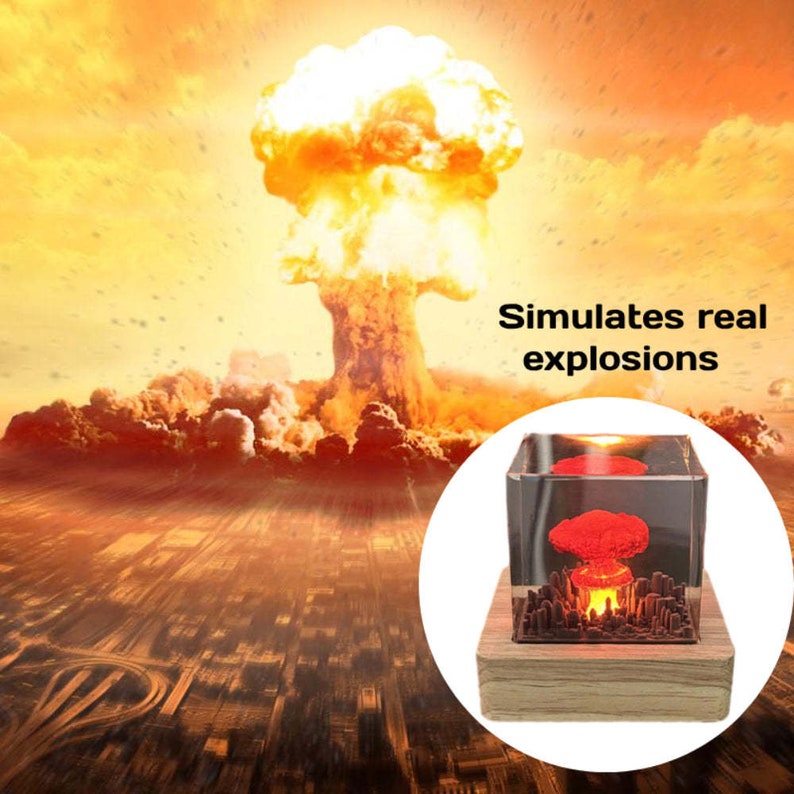 Atomic Bomb Resin Lamp, Explosion Resin Diorama, Nuclear Bomb Resin ...