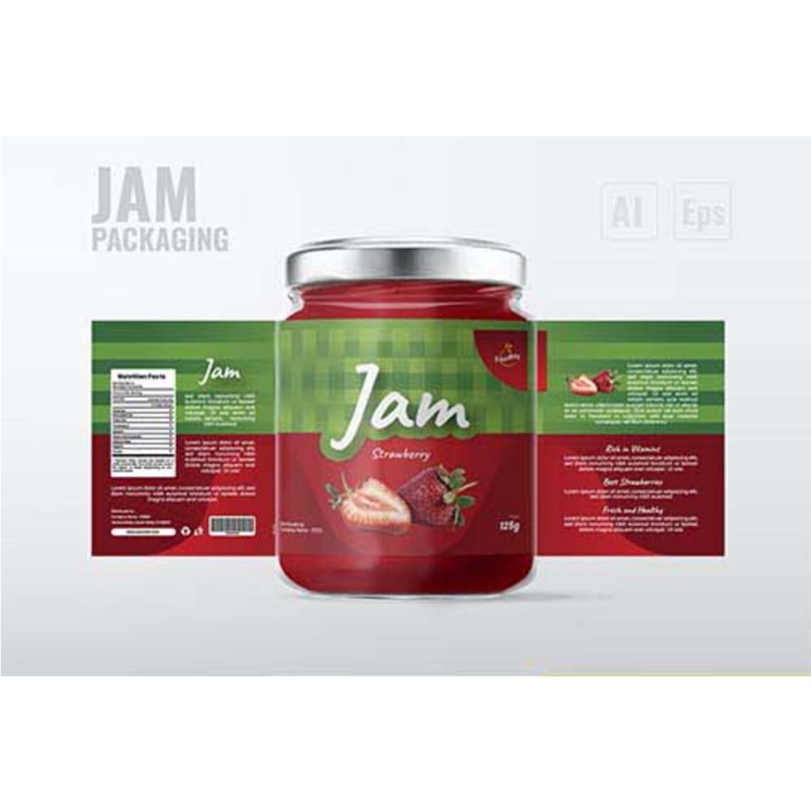 Food Packaging Design Template Food Wrapper Graphic Vector Mockup (ai ...