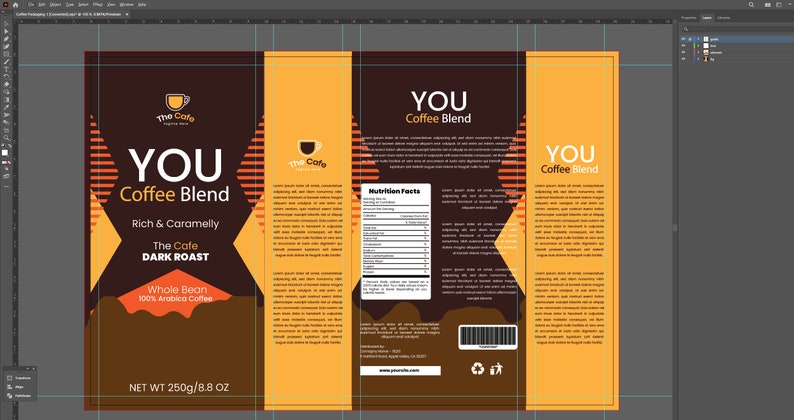 Food Packaging Design Template Food Wrapper Graphic Vector Mockup (ai ...