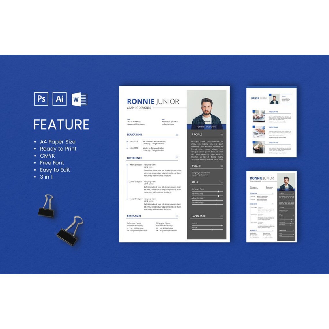 50 Sets Quality Professional Resume/cv/cl Templates (mixed Format ...
