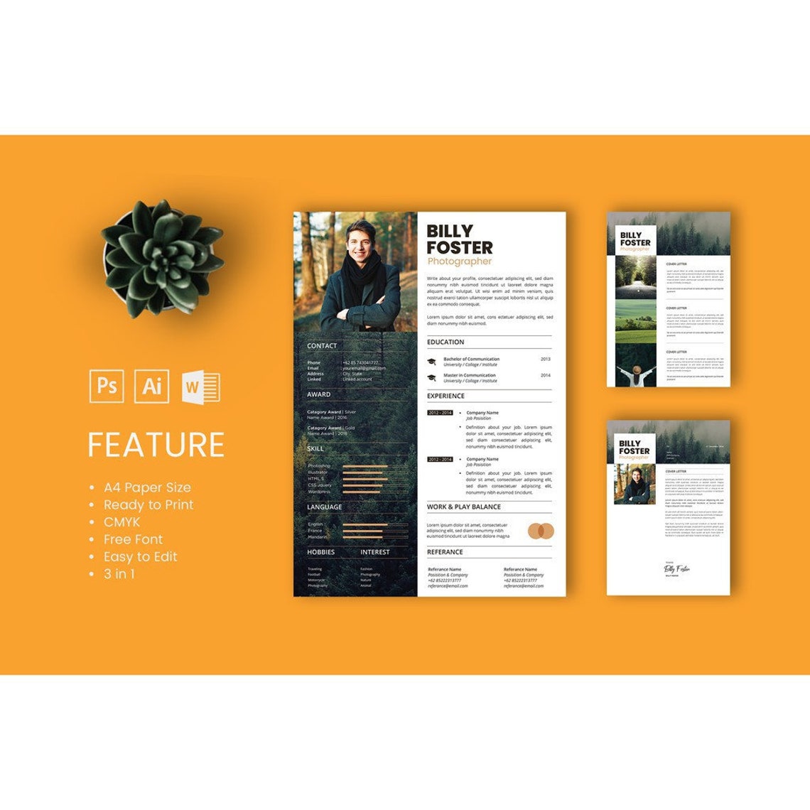 50 Sets Quality Professional Resume/cv/cl Templates (mixed Format ...