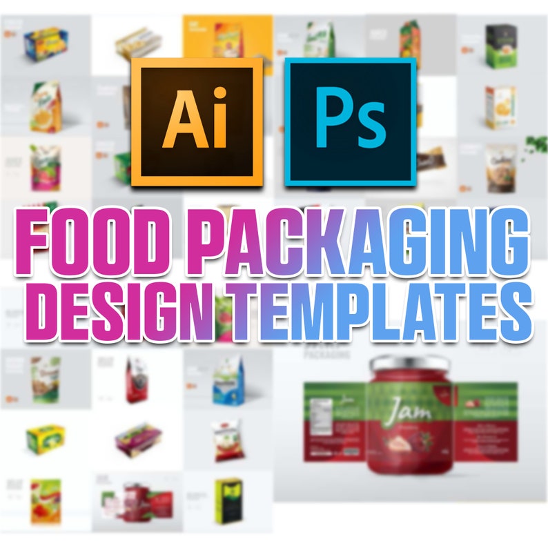 Food Packaging Design Template Food Wrapper Graphic Vector Mockup (ai ...