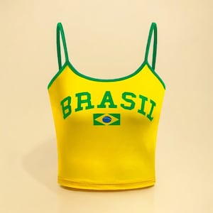 Y2K Brazil Top, Brazilian Crop Top, Baby Tee, 2000s Aesthetic - Etsy