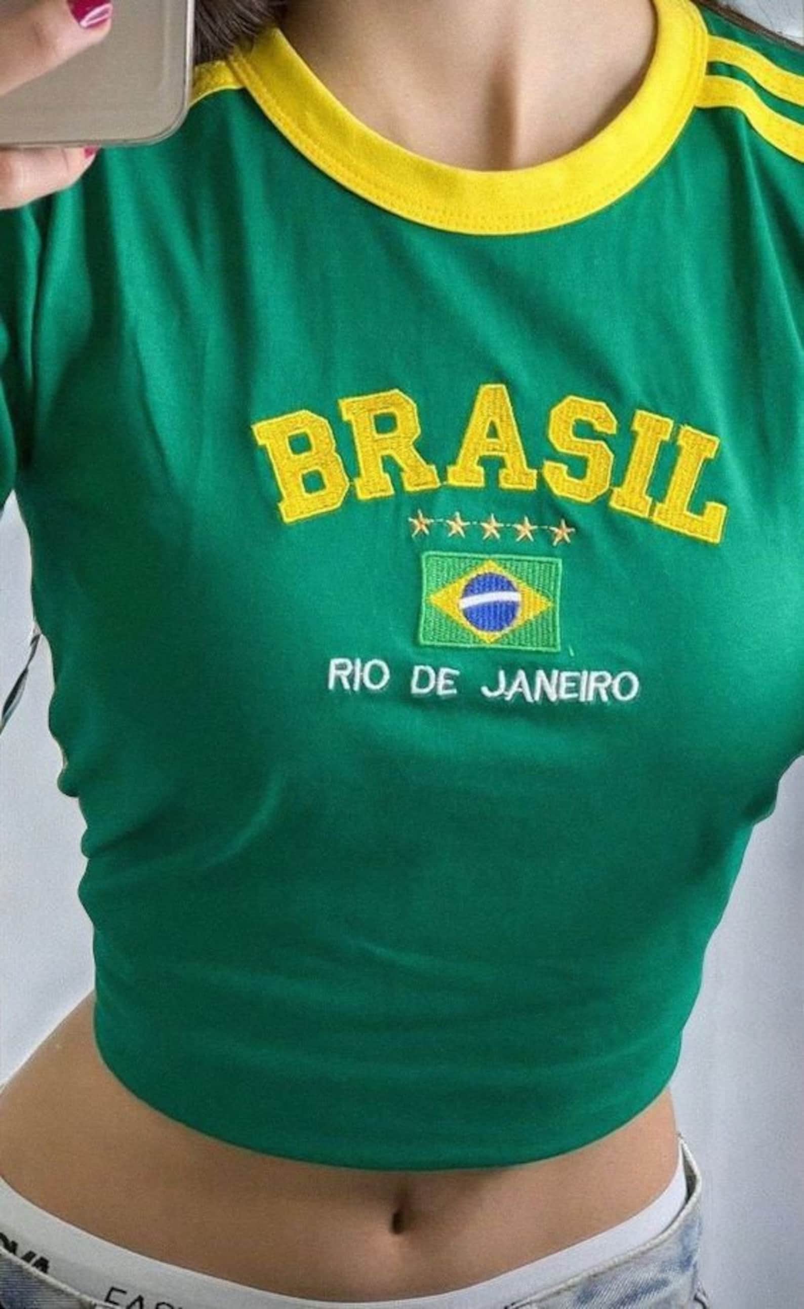 Y2K Brazil Top, Crop Top, Brasil Baby Tee, 2000s Aesthetic - Etsy