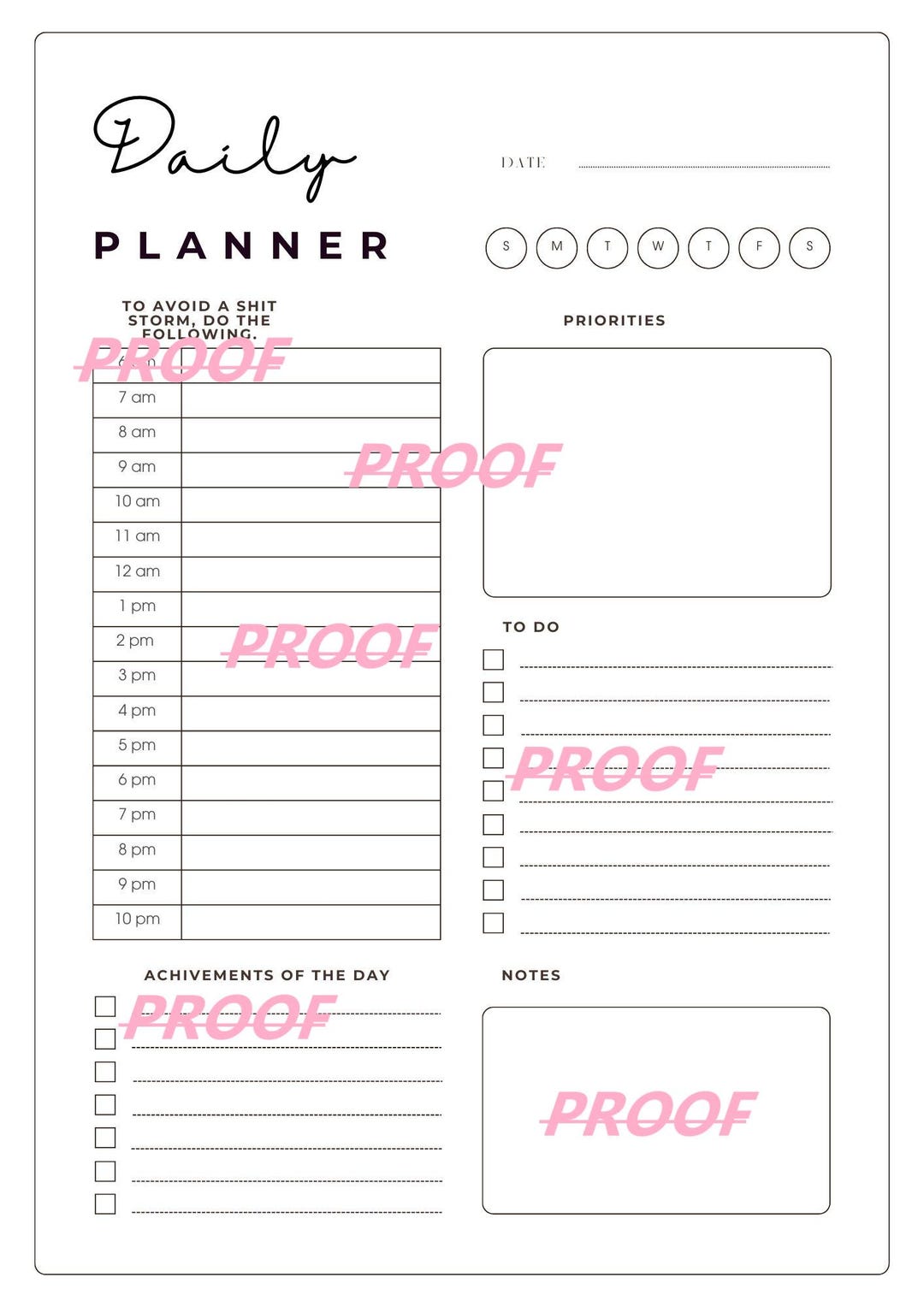 Funny Daily Planner Printable | Productivity PDF | Instant Download ...