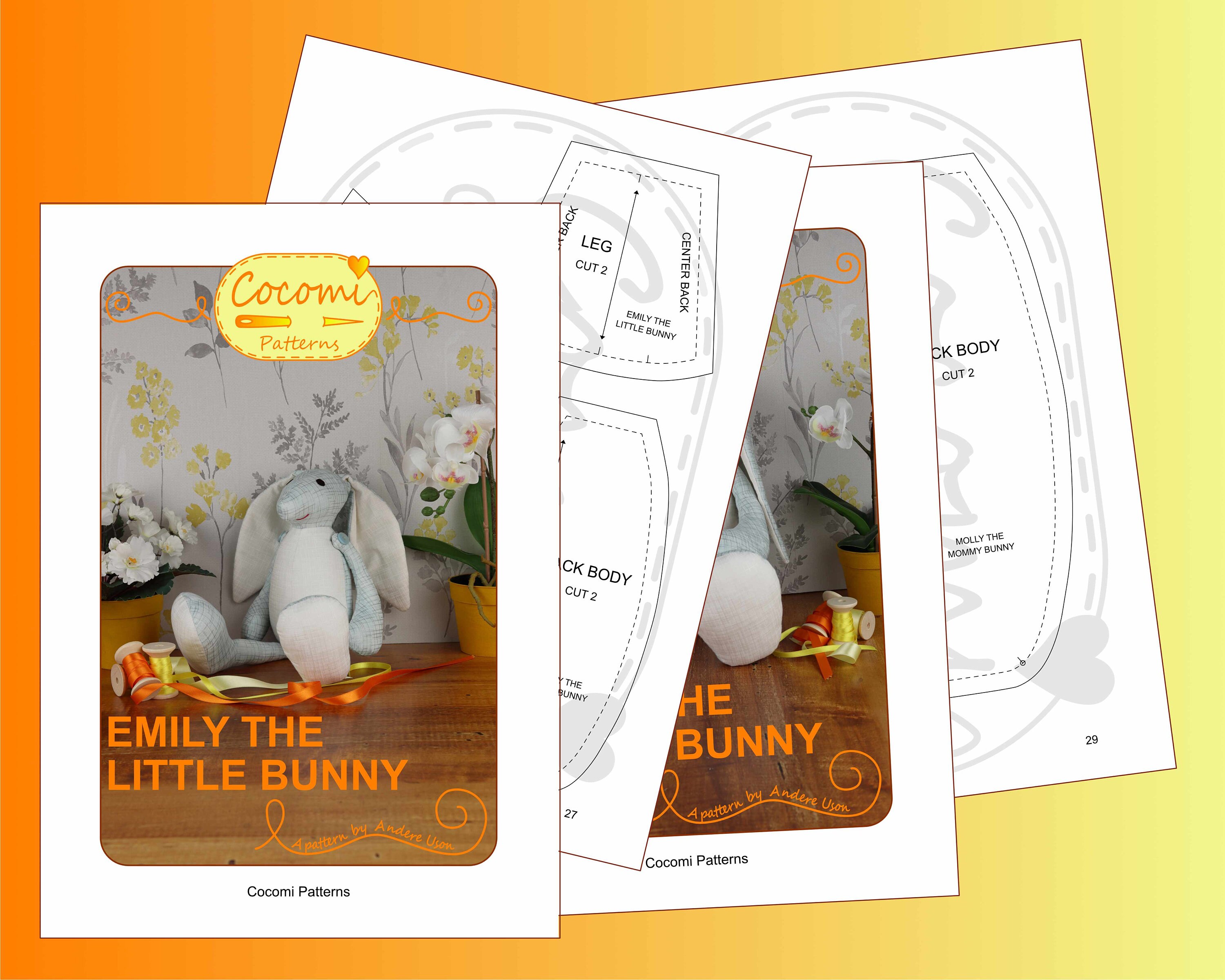 Rabbit Pdf Sewing Pattern and Tutorial, How to Sew a Softie for Babies ...
